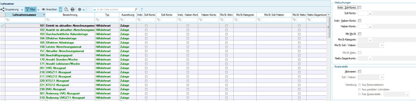 Lohnartenstamm – Hilfe-Center